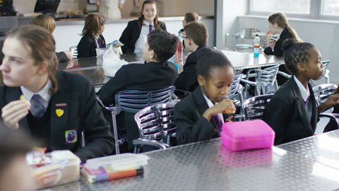 4k Happy Young School Children Eating Stock Footage Video (100% Royalty ...