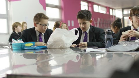 4k Happy Young School Children Eating Stock Footage Video (100% Royalty ...