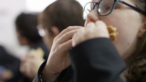 4k Happy Young School Children Eating Stock Footage Video (100% Royalty ...