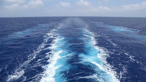 Ship Sailing On Ocean Waves Back Stock Footage Video (100% Royalty-free ...