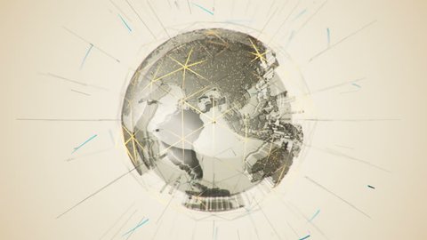 Animation Rotating Earth Globe Glass Glowing Stock Footage Video 100