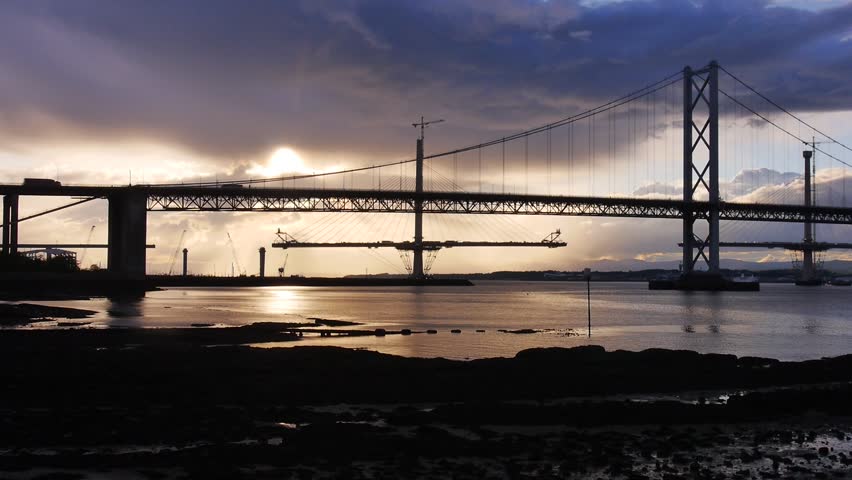 The Forth Road Bridge and Stock Footage Video (100% Royalty-free ...