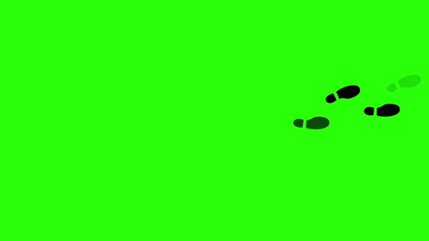 Footsteps Appearing Disappearing On Green Screen Stock Footage Video ...