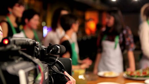 Professional Shooting Tv Cooking Show Focus Stock Footage Video (100% ...