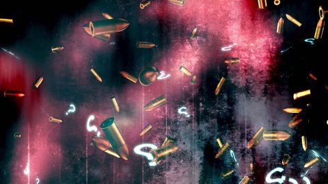 Falling Bullets Question Marks Looping Grunge Stock Footage Video (100% ...