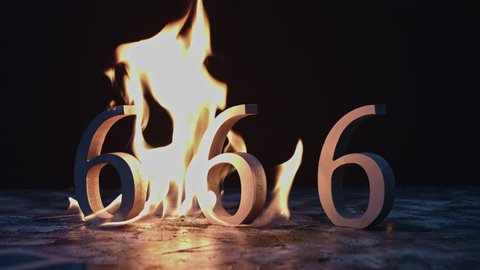 Fire Number 666 Isolated On Black Stock Footage Video (100% Royalty ...