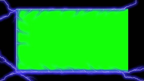 Electricity Frame Electrical Arcs Chroma Key Stock Footage Video (100% ...