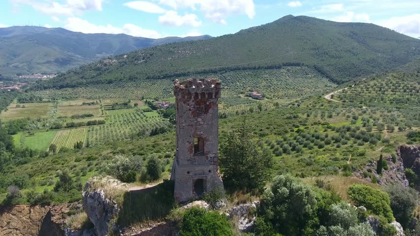Caprona Tower, Aerial View of Stock Footage Video (100% Royalty-free ...
