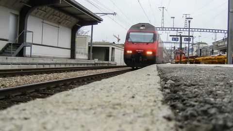 Passenger Train Approaching Platform Stock Footage Video (100% Royalty ...