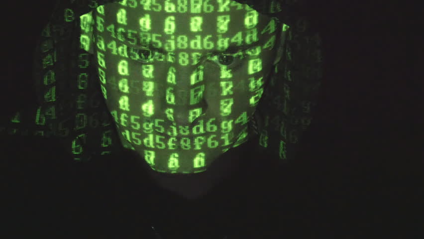 Face of Male Hacker in Stock Footage Video (100% Royalty-free) 17570572 ...