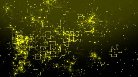Yellow Animation Digital Grid Futuristic Digital Stock Footage Video ...