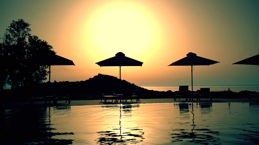 swimming pool sunset Stock Footage Video (100% Royalty-free) 17578321 ...