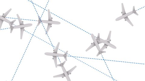Jet Plane Air Travel Looping Animation Stock Footage Video (100% ...