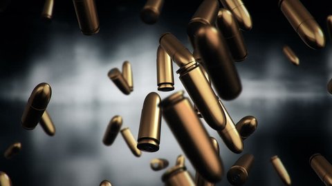 Animation Falling Bullets Different Calibers On Stock Footage Video ...