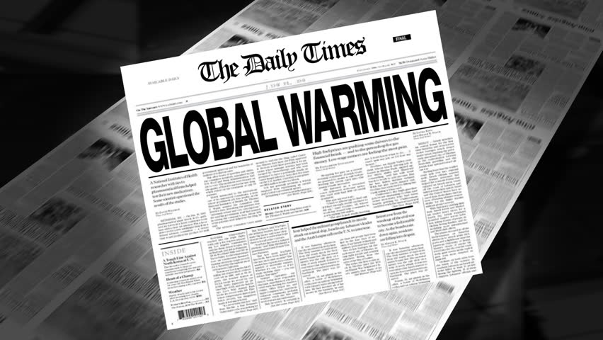 Global Warming - Newspaper Headline Stock Footage Video (100% Royalty ...