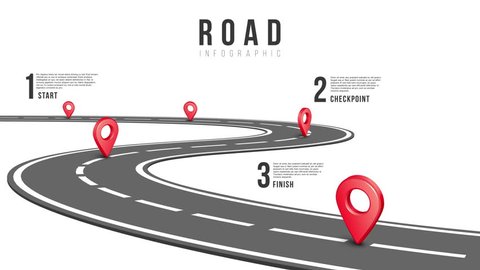 Vector Infographic Tortuous Road Separating Blank Stock Vector (Royalty ...