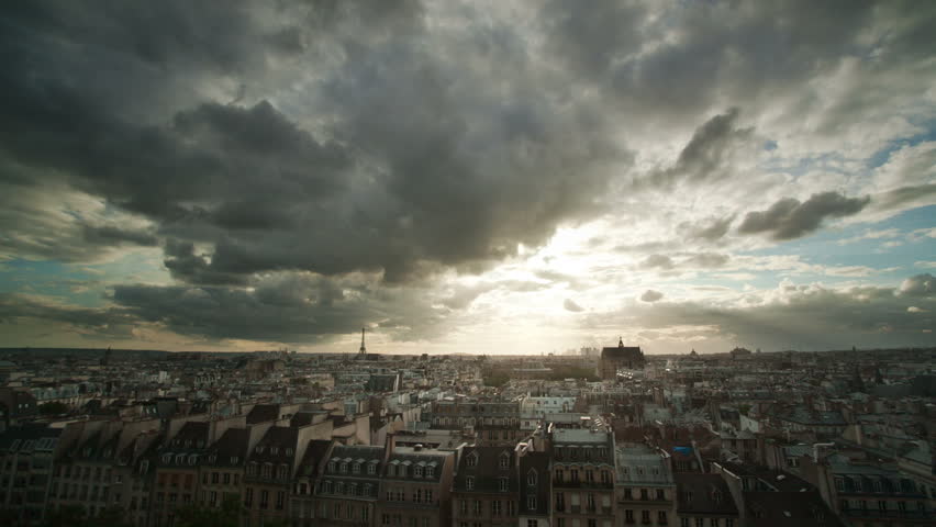 Timelapse of Clouds Over Paris : vidéo de stock (100 % libre de droit ...