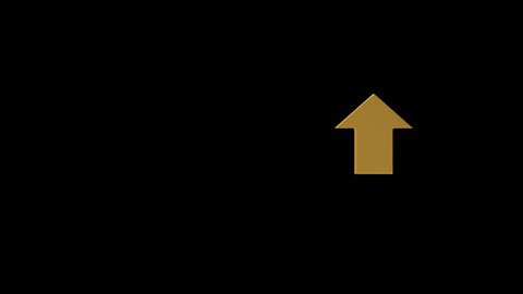 Gold Arrow Symbol Rotate Alpha Channel Stock Footage Video (100% ...