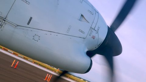 4k Propeller Engine Blades Spinning Turboprop Stock Footage Video (100% ...