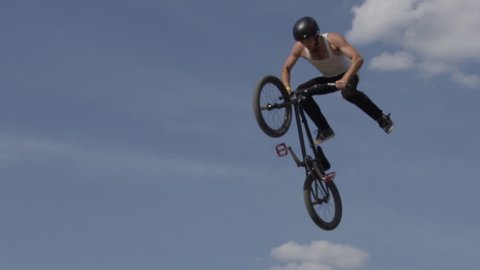 Bmx Rider Performing Air Trick Backflip Stock Photo (Edit Now) 94663360