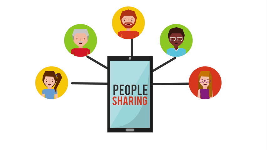 People Sharing Design Cellphone Video Animation Stock Footage Video ...