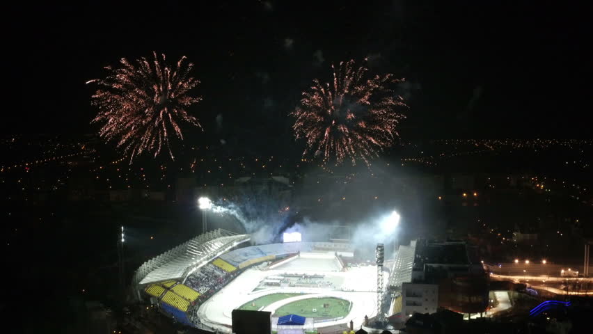 fireworks over stadium Stock Footage Video (100% Royalty-free) 17856097 ...