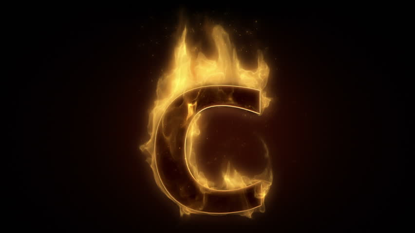fiery letter c burning loop particles Stock Footage Video (100% Royalty ...
