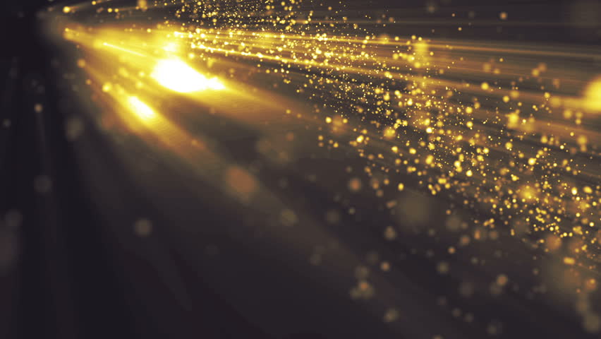 background gold rays space particles abstract Stock Footage Video (100% ...