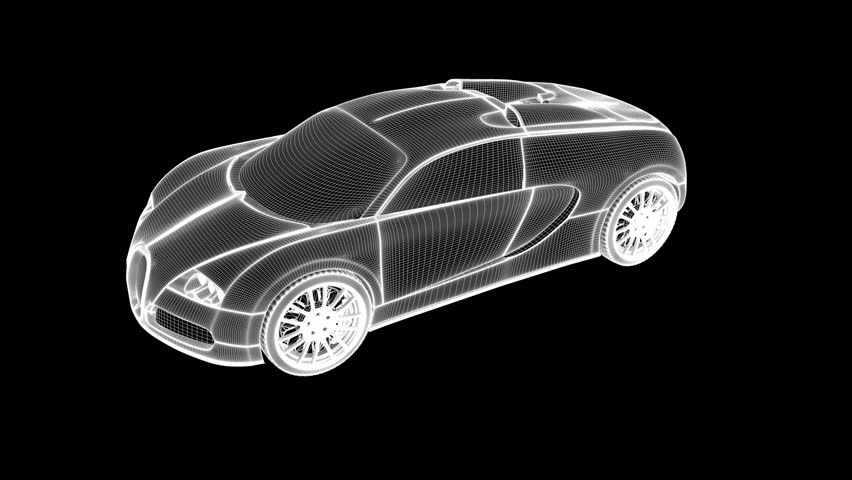 racing car hologram wireframe nice 3d Stock Footage Video (100% Royalty ...