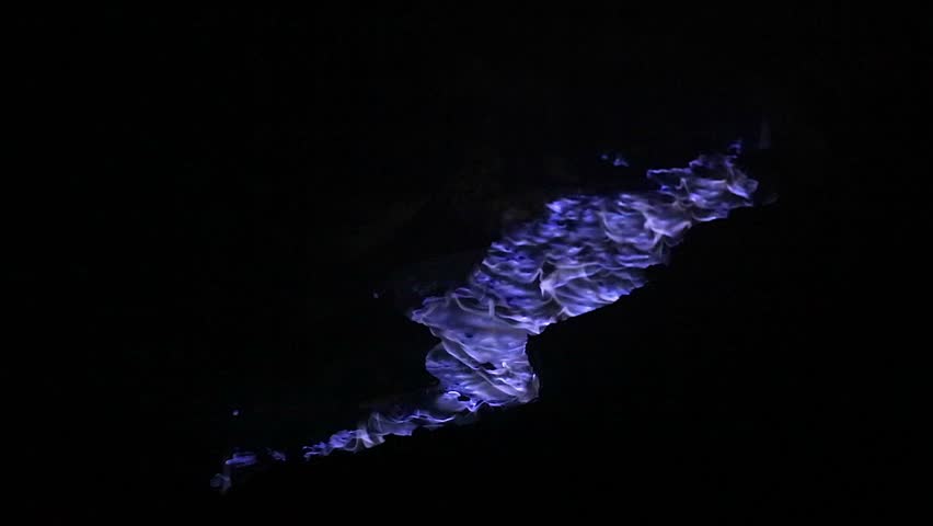 Blue Sulfur Flames, Kawah Ijen Stock Footage Video (100% Royalty-free ...