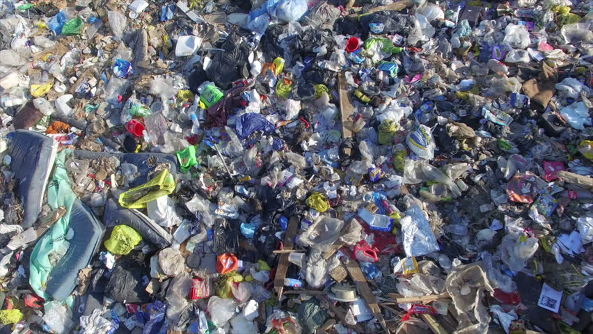 aerial over landfill full trash flying Stock Footage Video (100% ...