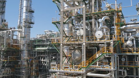 Structure Oil Refinery Process Area Industrial Stock Footage Video (100 ...