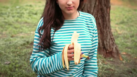 Woman with beautiful lips eating banana Stock Video Footage - 4K and HD ...