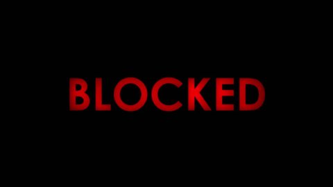 Blocked Red Flashing Warning Message Text Stock Footage Video (100% ...