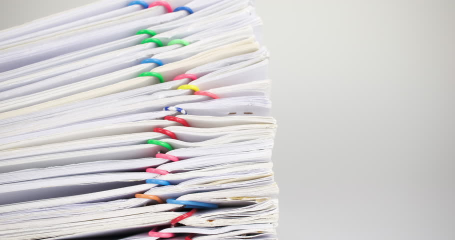 Pile Overload Document of Receipt Stock Footage Video (100% Royalty ...