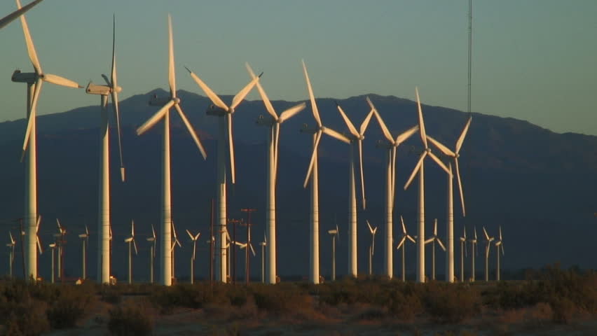 Palm Desert Wind Farm in Stock Footage Video (100% Royalty-free ...