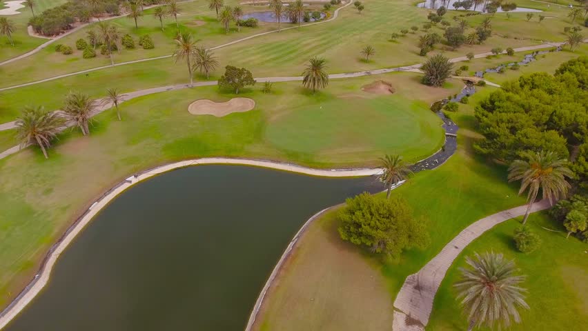 aerial landscape golf course view grass Stock Footage Video (100% ...