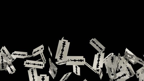 Animated Exploding Jumping Plain Razor Blades Stock Footage Video (100% ...