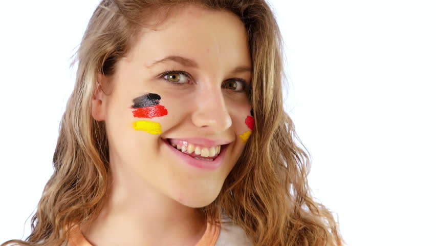 girl german flag on her face Stock Footage Video (100% Royalty-free ...