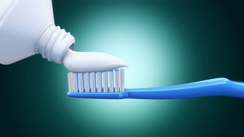 animation squeezed toothpaste on toothbrush seamless Stock Footage ...