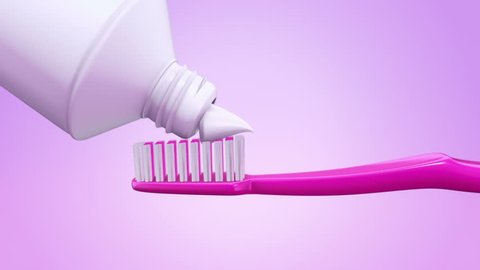 Animation Squeezed Toothpaste On Toothbrush Animation 스톡 동영상 비디오(100% ...