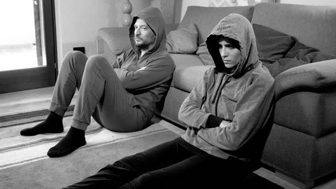 Couple Fighting Home Black White 4k Stock Footage Video (100% Royalty ...