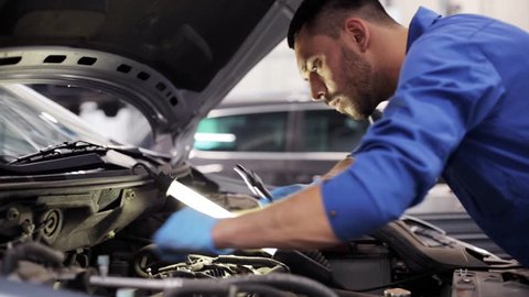 Professional Car Mechanic Working Auto Repair Stock Photo 131558750 ...