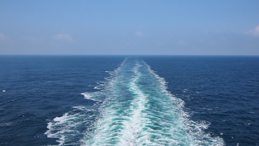 Ship Wake On the Ocean. Stock Footage Video (100% Royalty-free ...