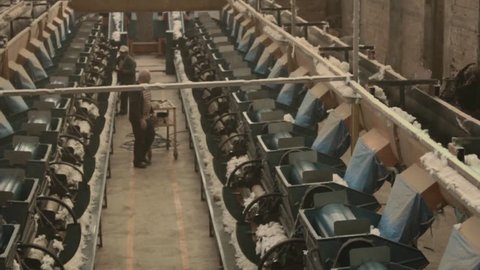 Cotton Ginnery Above Working Men Stock Footage Video (100% Royalty-free ...