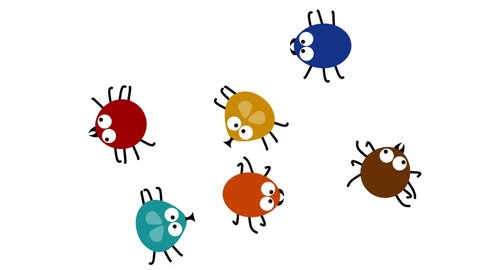 Cartoon Beetle Funny Smiling Bugs Children Stock Vector (Royalty Free ...