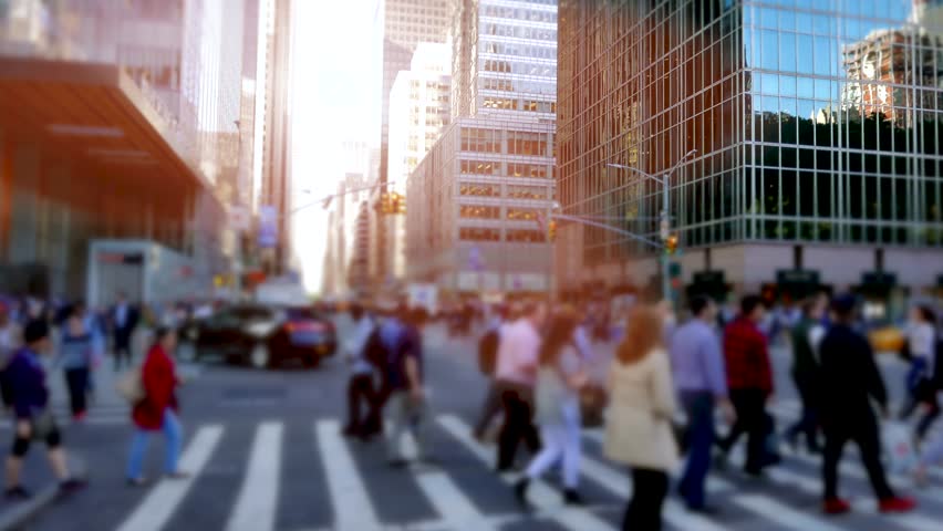 people walking city on crowded street Stock Footage Video (100% Royalty ...