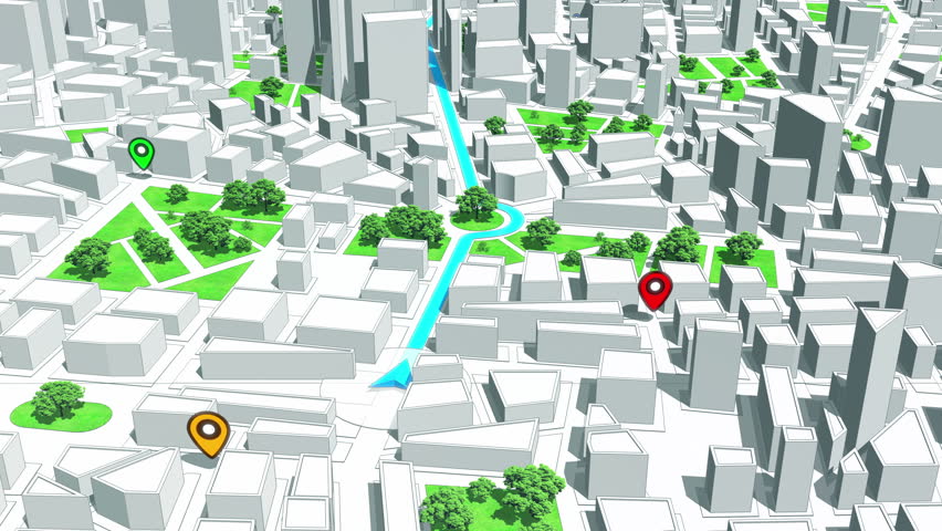 Gps Navigation, Localization. Seamless Loop. Stock Footage Video (100% ...