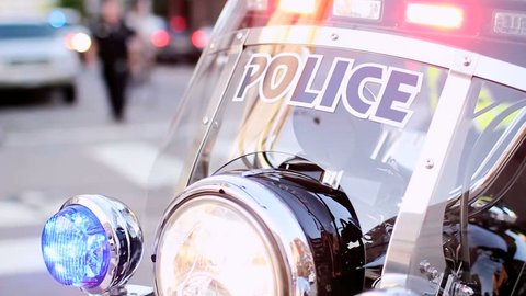 Police Motorcycle Emergency Flashing Siren Lights Stock Footage Video ...