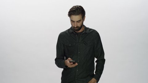 Young Tech Savvy Man Using Mobile Stock Footage Video (100% Royalty ...